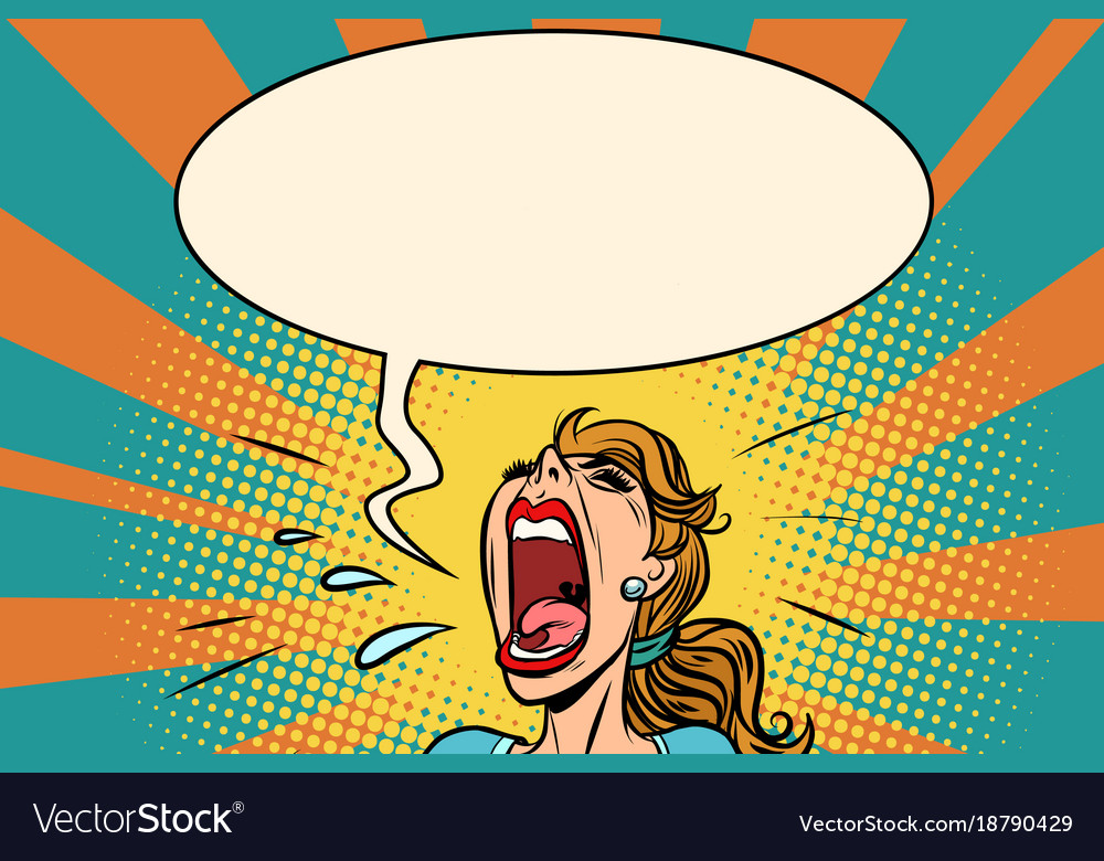 Girl Pop Art Screams In Panic Royalty Free Vector Image