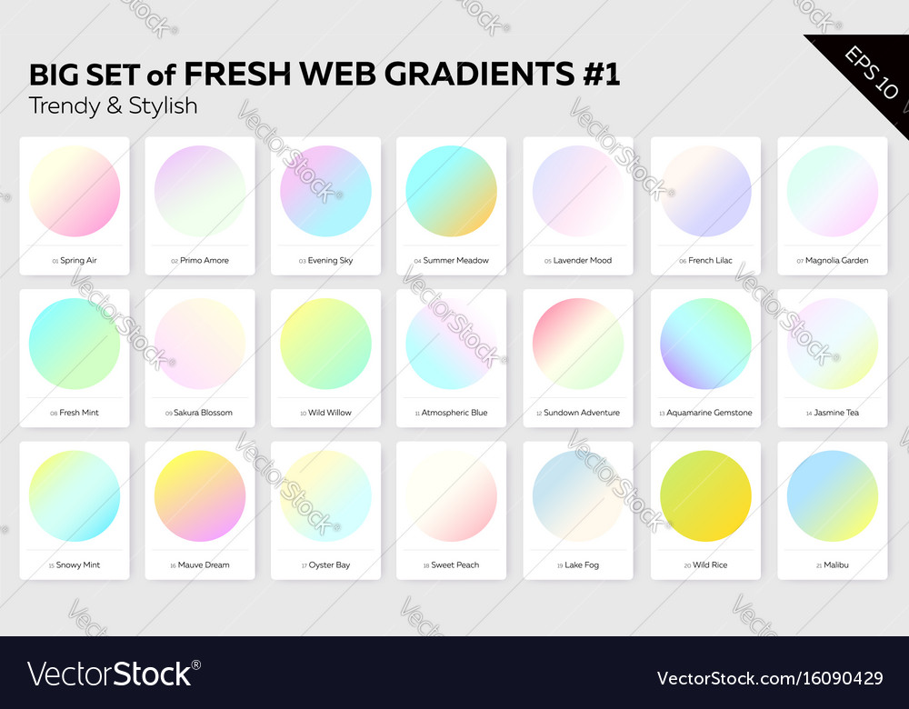 Set fresh linear web gradients Royalty Free Vector Image