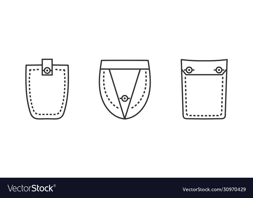 Set patch pockets Royalty Free Vector Image - VectorStock