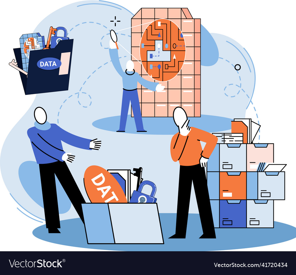 Big data analytics process of analyzing complex Vector Image