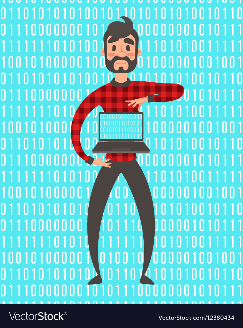 Concept programmer superhero people binary Vector Image