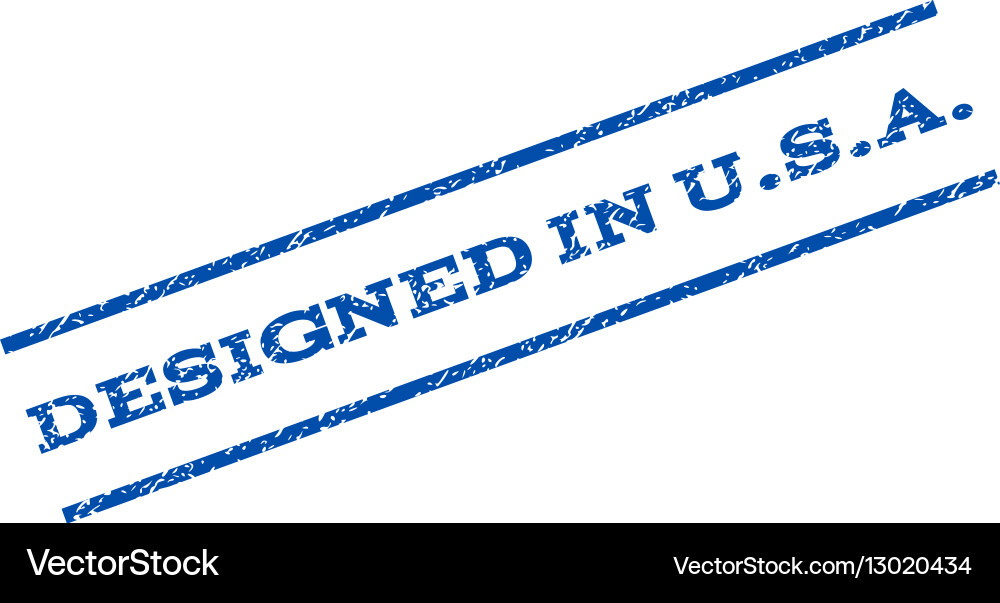 Designed in usa watermark stamp Royalty Free Vector Image