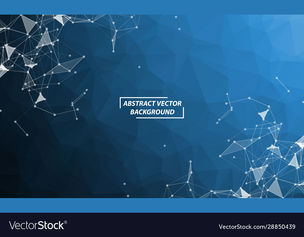 Abstract dark blue polygonal space background Vector Image
