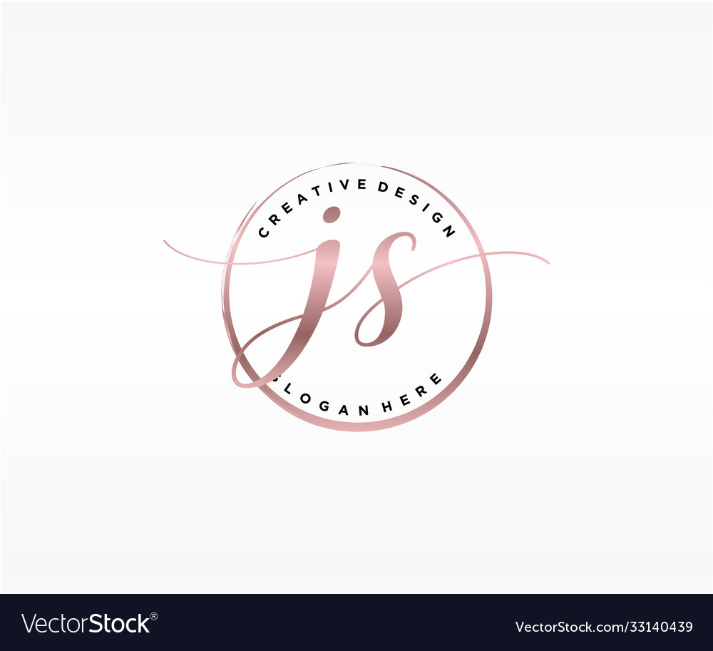 Initial js handwriting logo with circle template Vector Image