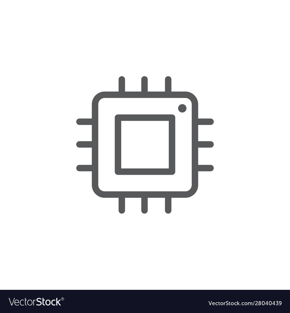 Processor line icon on white background Royalty Free Vector Processor line icon on white background Royalty Free Vector