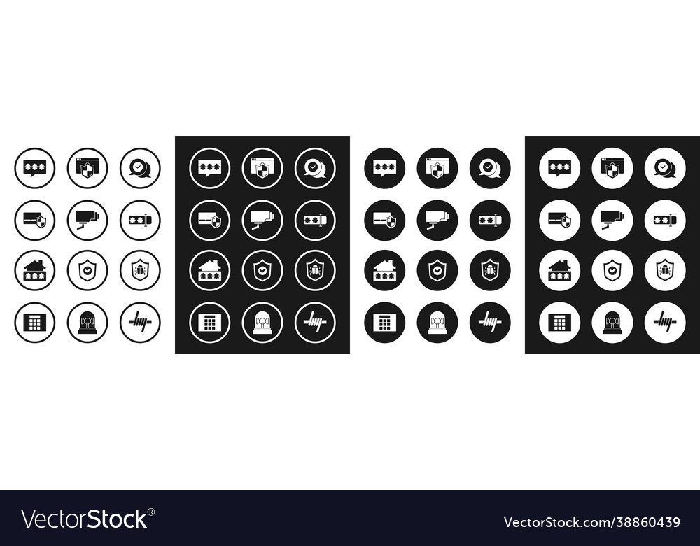 Set Check Mark In Speech Bubble Security Camera Vector Image