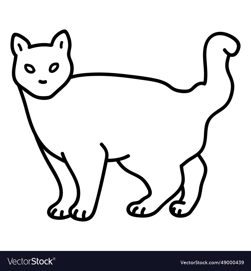Sideways cat stroke Royalty Free Vector Image - VectorStock