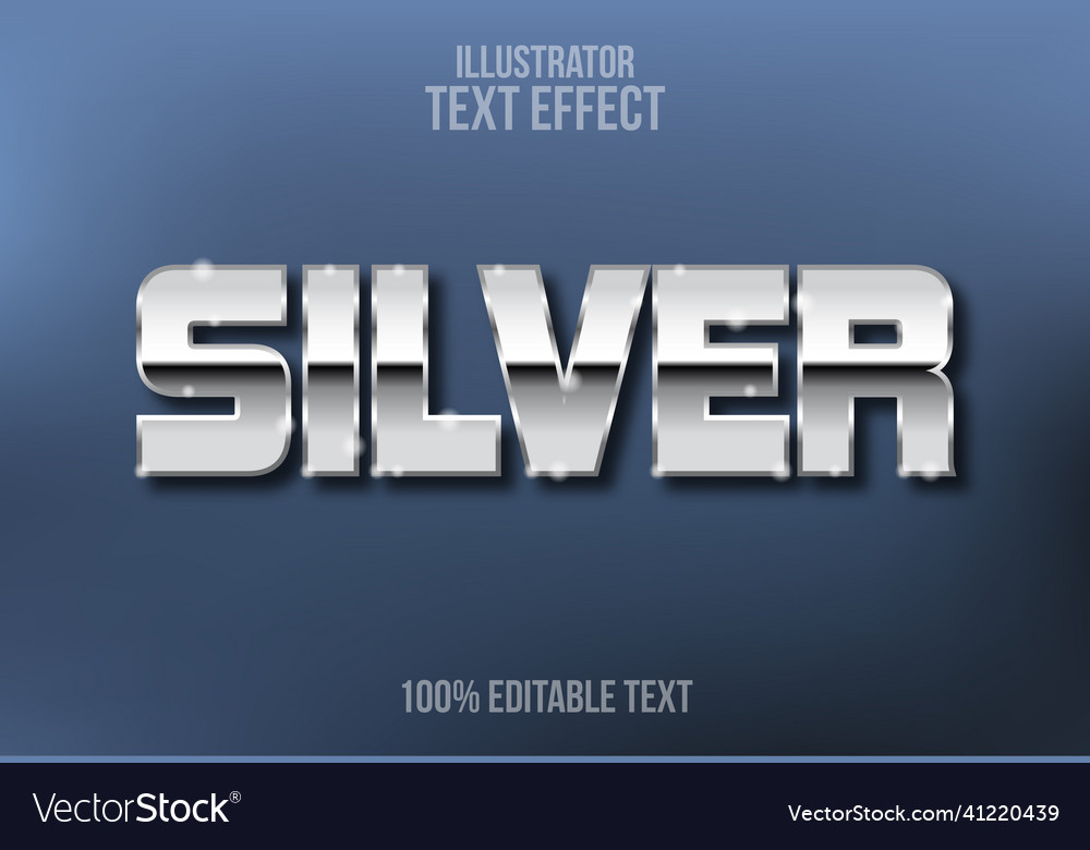 Silver text effect Royalty Free Vector Image - VectorStock