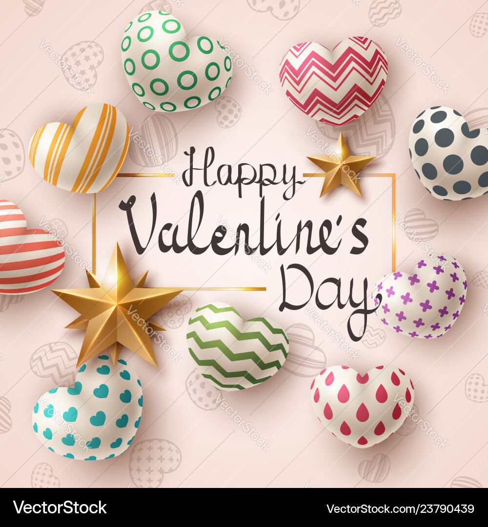 Valentine day template heart and love Royalty Free Vector
