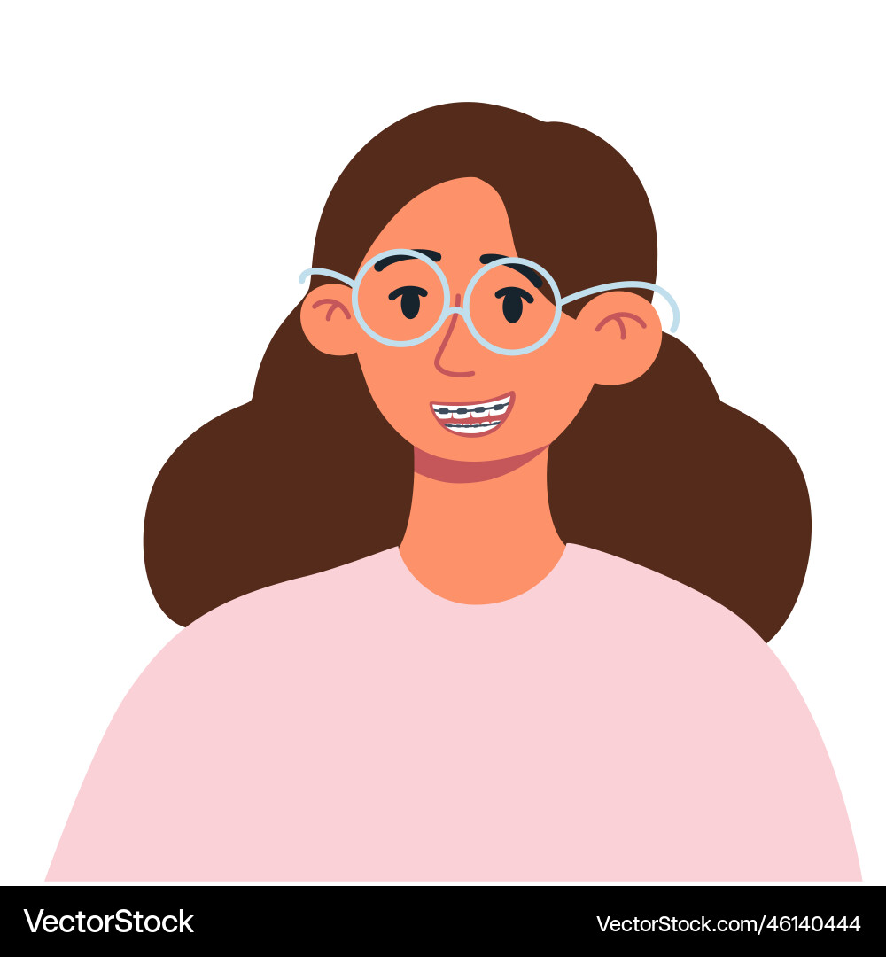 0135 braces woman Royalty Free Vector Image - VectorStock
