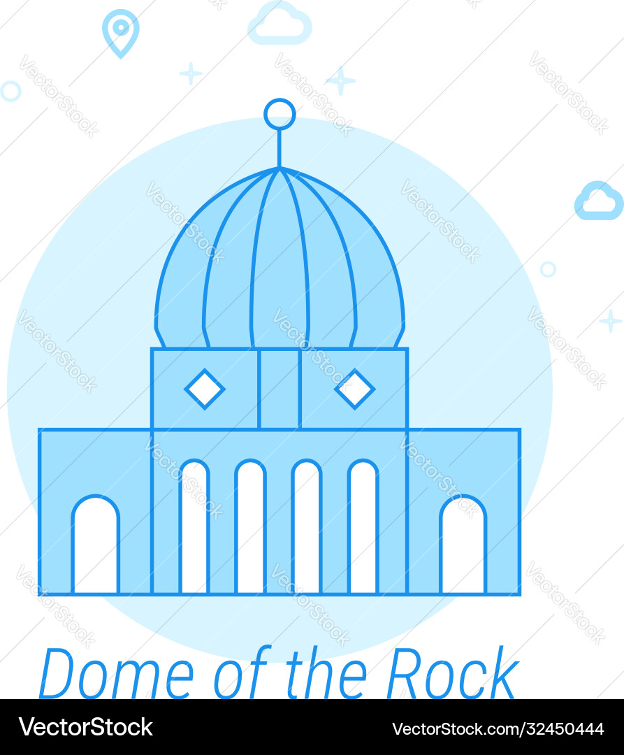Dome rock jerusalem flat icon light blue Vector Image