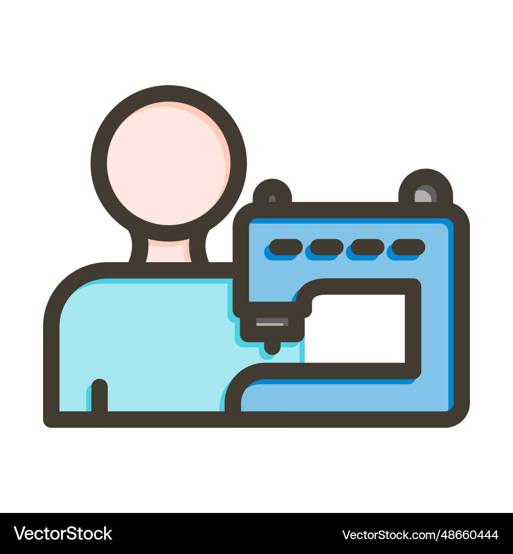 Tailor thick line filled colors icon for personal Vector Image