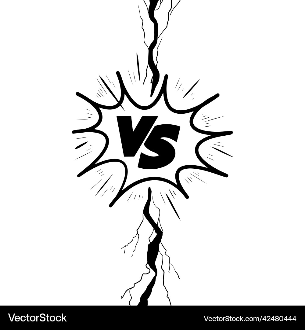 Versus or vs letters logo design in doodle style Vector Image