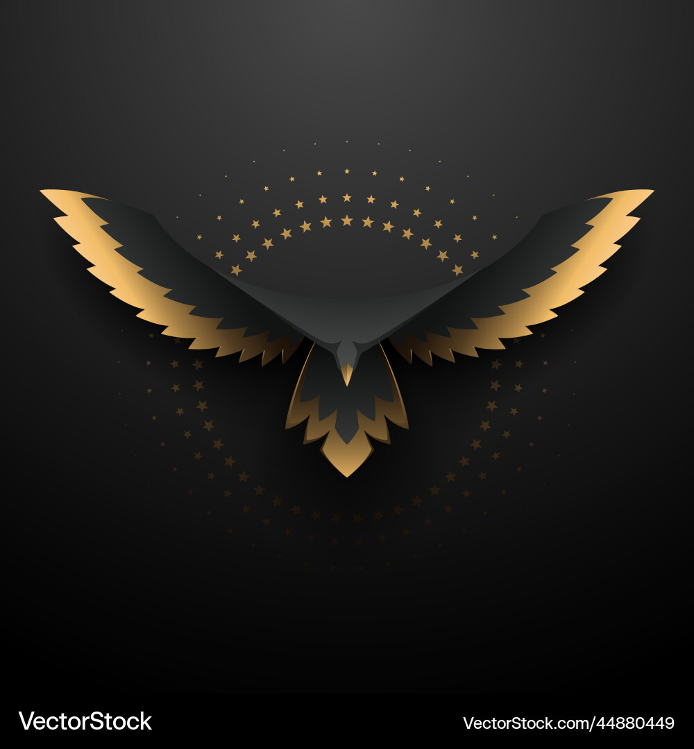Black and gold eagle Royalty Free Vector Image