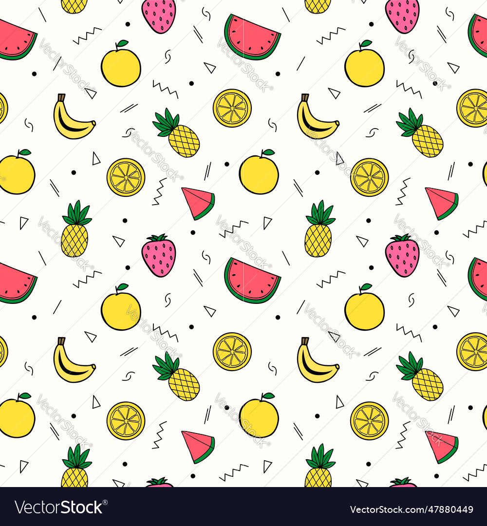Colored flat seamless summer pattern Royalty Free Vector