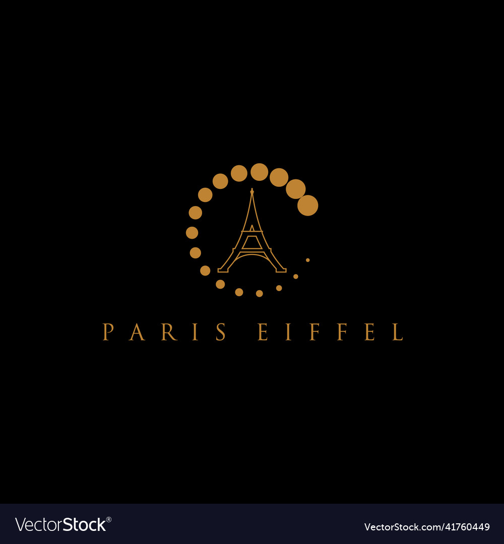 Eiffel tower in paris france with circle loading Vector Image