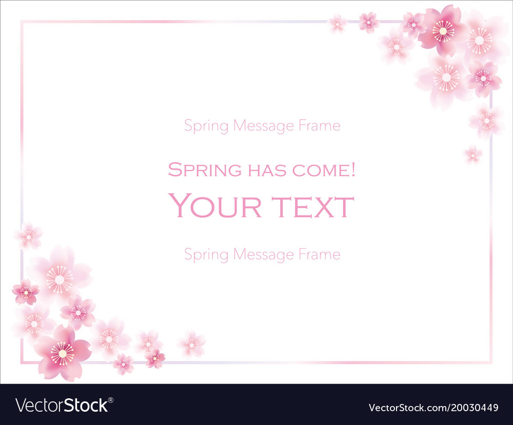 Floral frame of cherry blossom Royalty Free Vector Image Floral frame of cherry blossom Royalty Free Vector Image