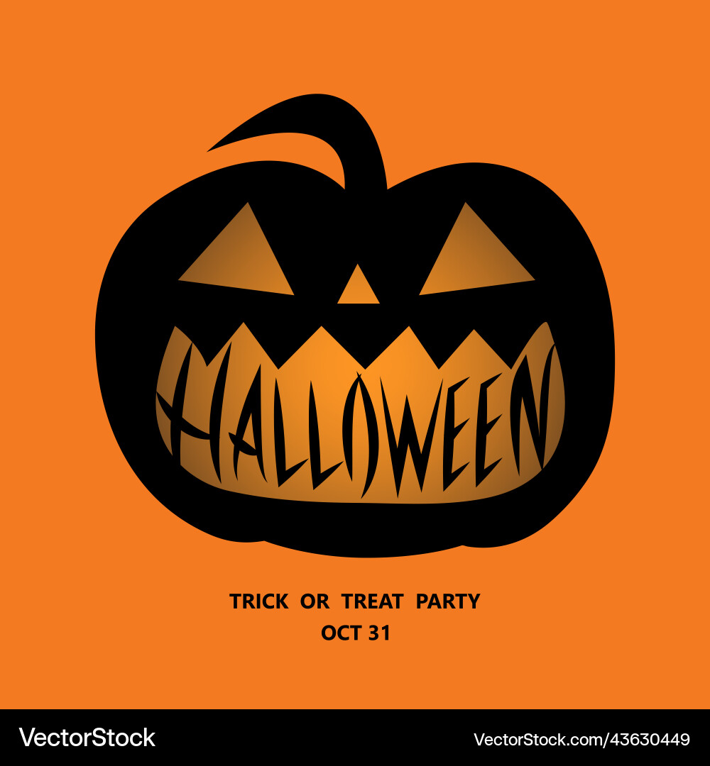 Halloween party design template with pumpkin Vector Image