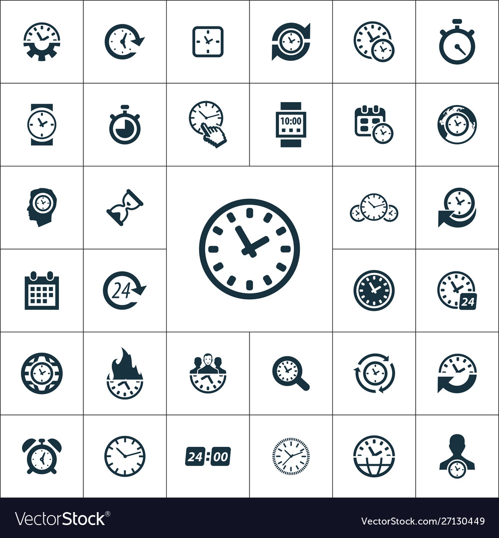 Time icons universal set for web and ui Royalty Free Vector