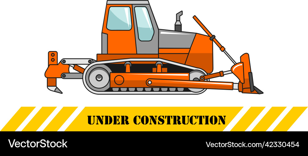 Bulldozer heavy construction machines Royalty Free Vector