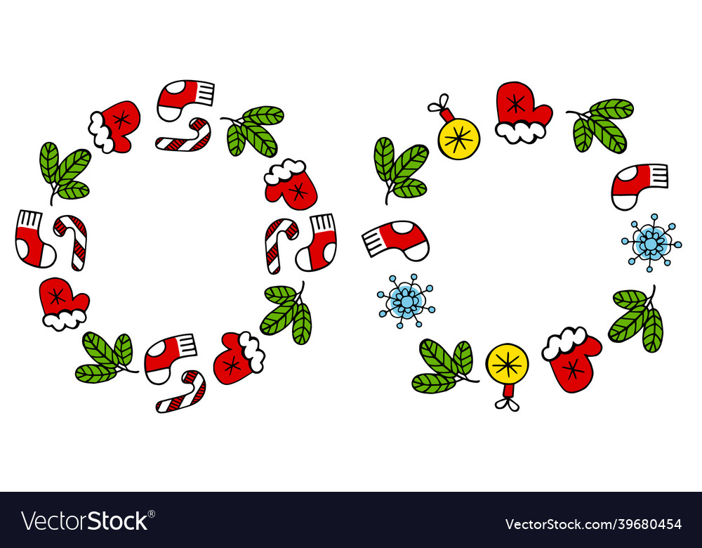 Christmas wreath clipart frame banner Royalty Free Vector