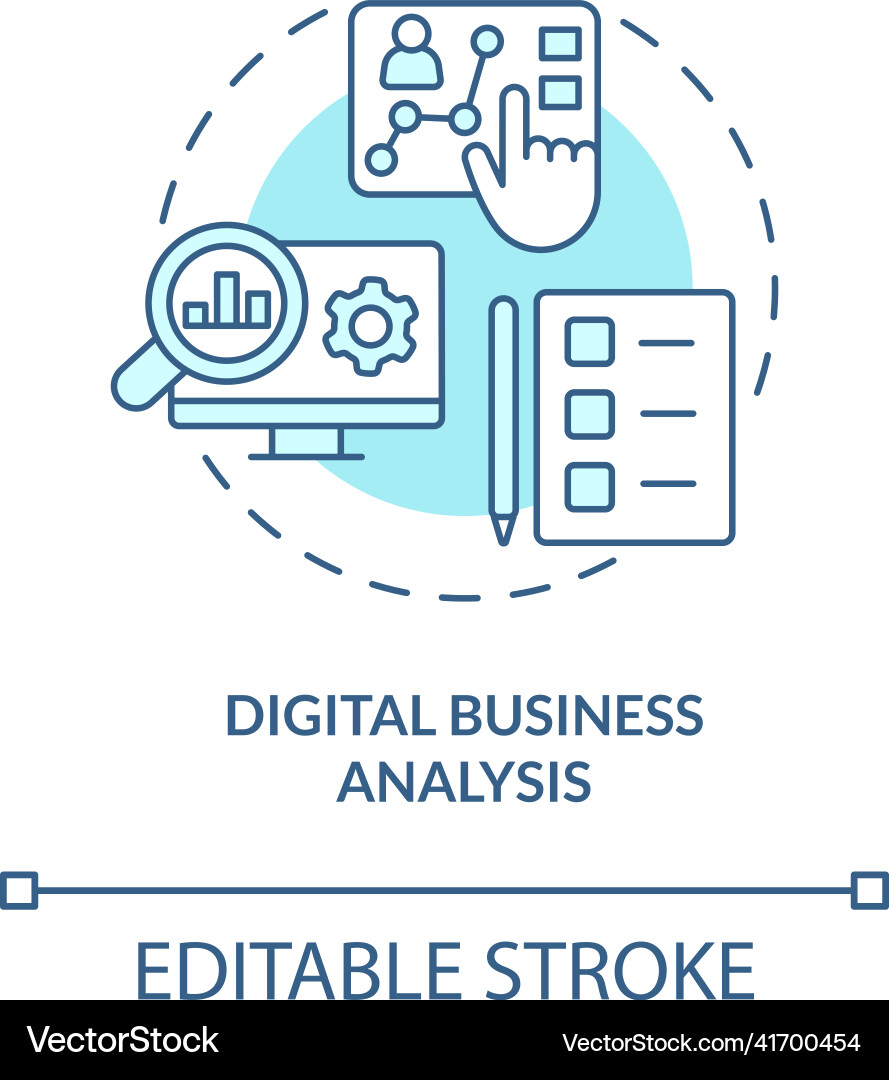 Digital business analysis turquoise concept icon Vector Image