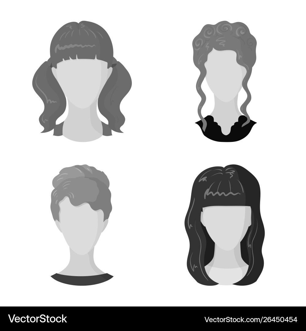 Isolated object character and profile logo set Vector Image