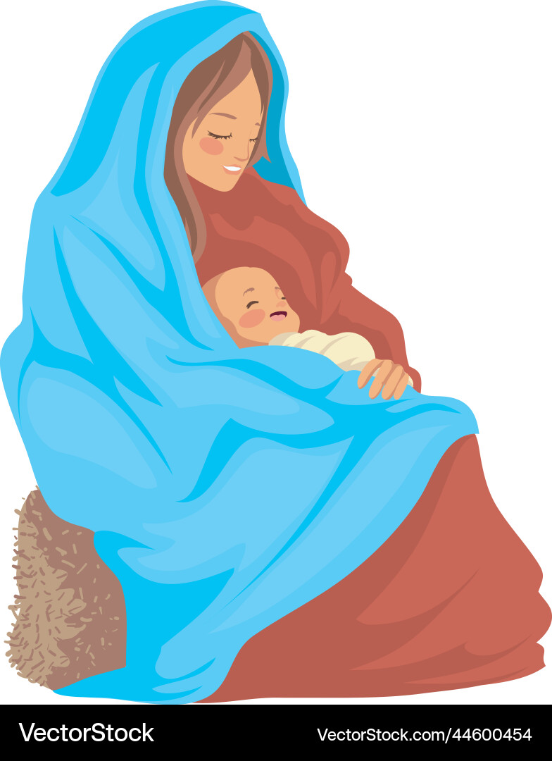 Saint mary and jesus Royalty Free Vector Image