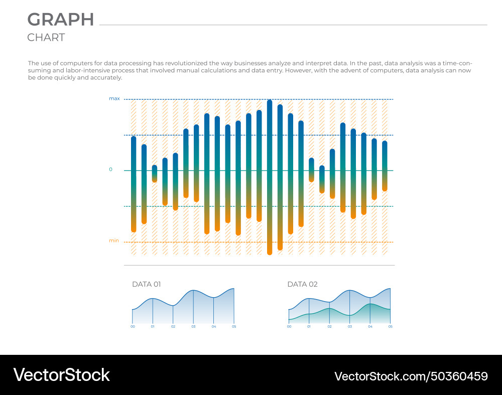 Analysis business data charts Royalty Free Vector Image