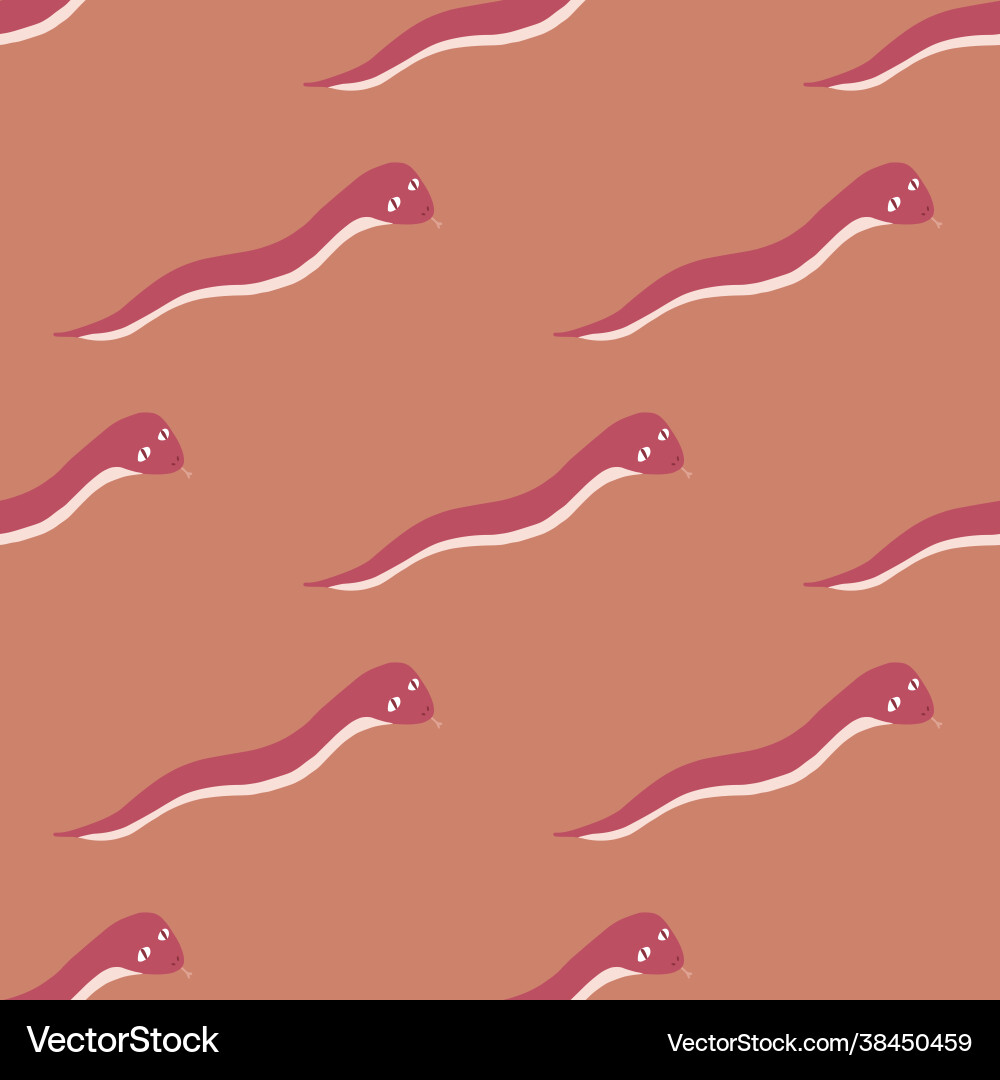Animal seamless pattern with bright pink worms Vector Image