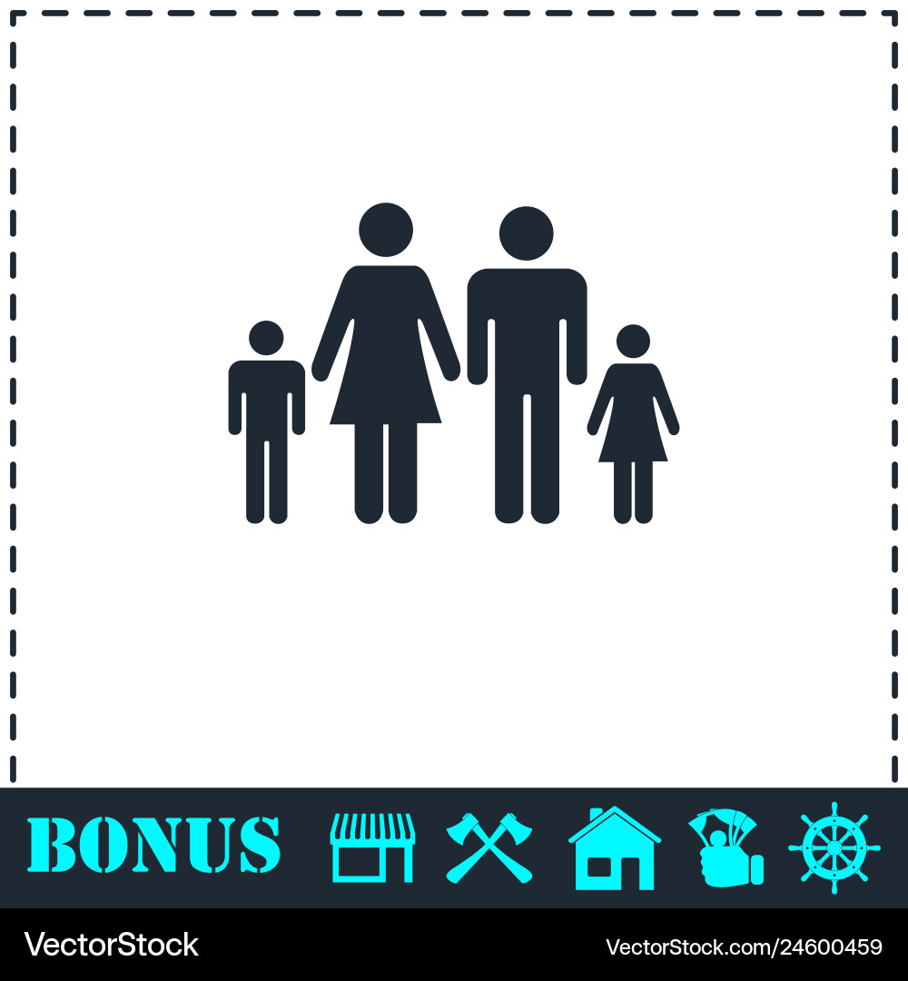 Family icon flat Royalty Free Vector Image - VectorStock