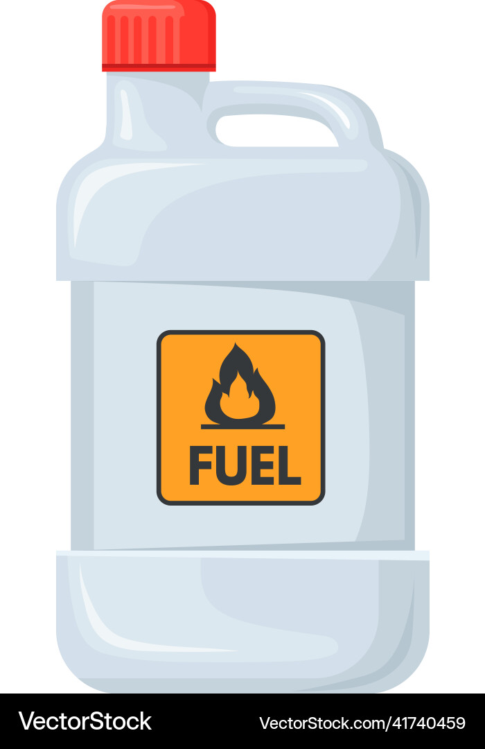 Plastic fuel jerrycan with flammable sign Vector Image