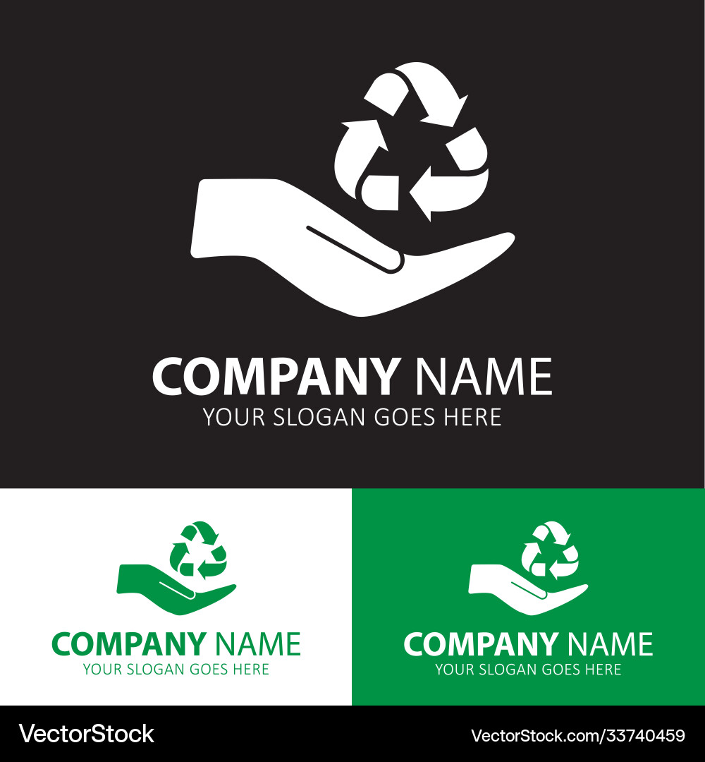 Recycle with hand icon for web and mobile Vector Image