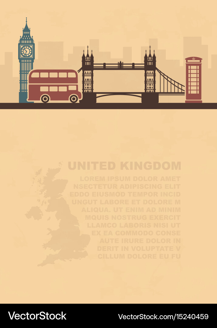 Template leaflets with a map of great britain and Vector Image