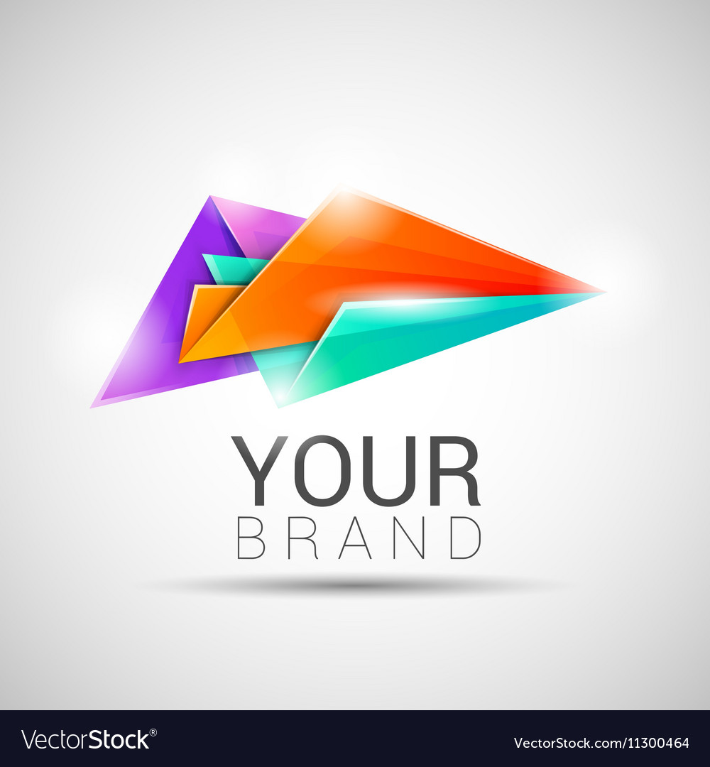 Creative colorful abstract triangles logo design Vector Image