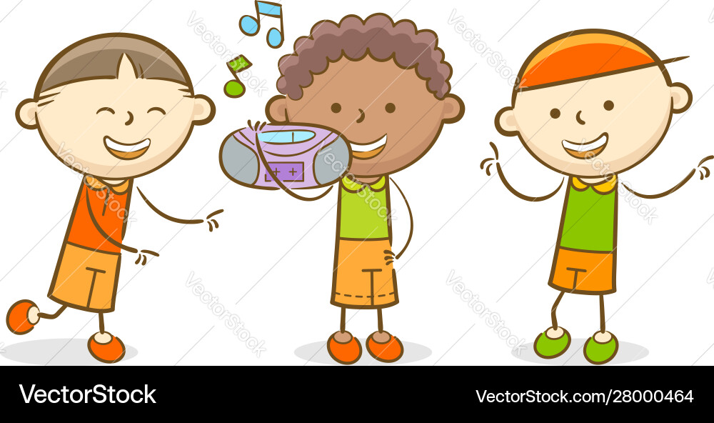Kids dancing Royalty Free Vector Image - VectorStock