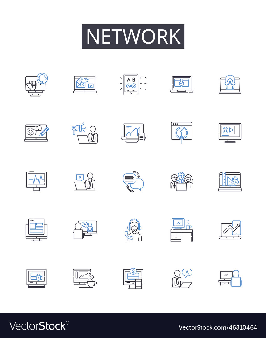 Network line icons collection nourishing Vector Image Network line icons collection nourishing Vector Image