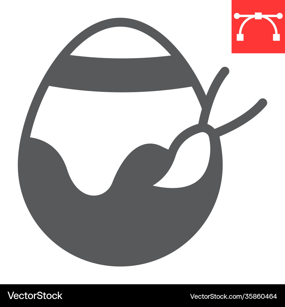 Painting easter egg glyph icon happy Royalty Free Vector