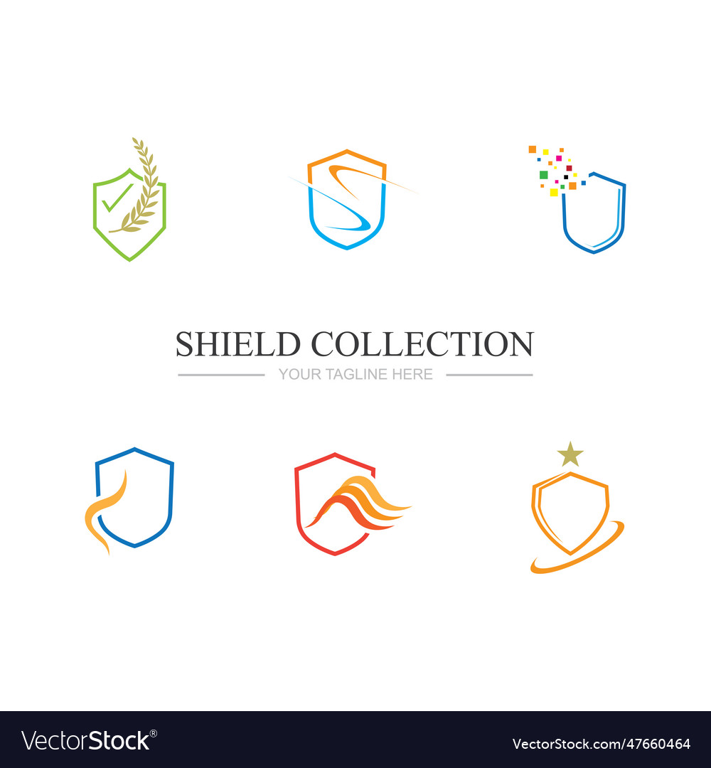 Shield logo template ready to use protect icon Vector Image