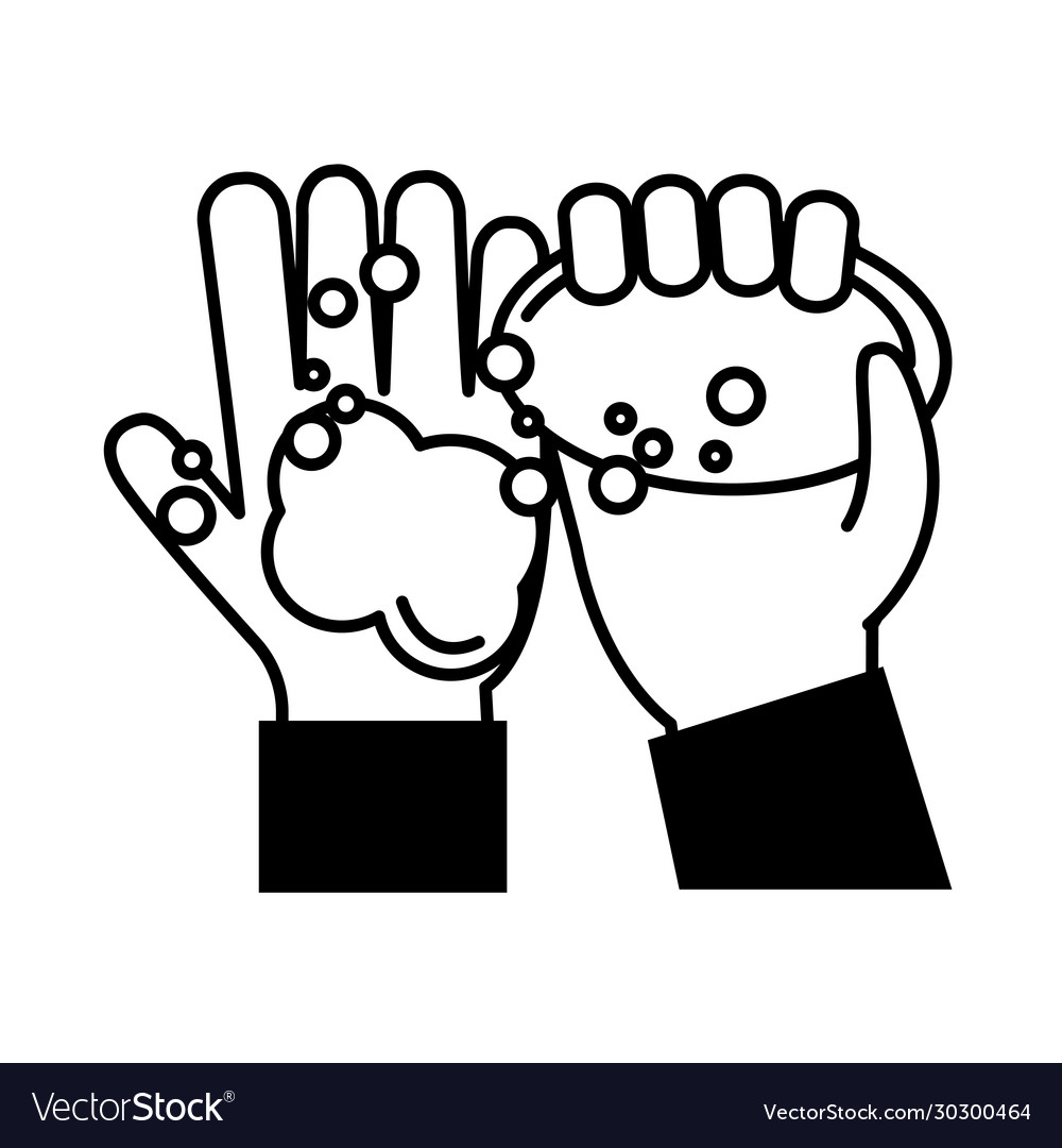 Virus covid 19 pandemic washing hands with soap Vector Image