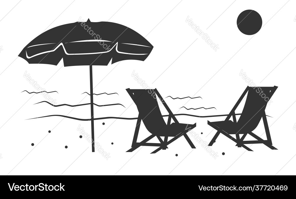 An icon a sandy beach Royalty Free Vector Image