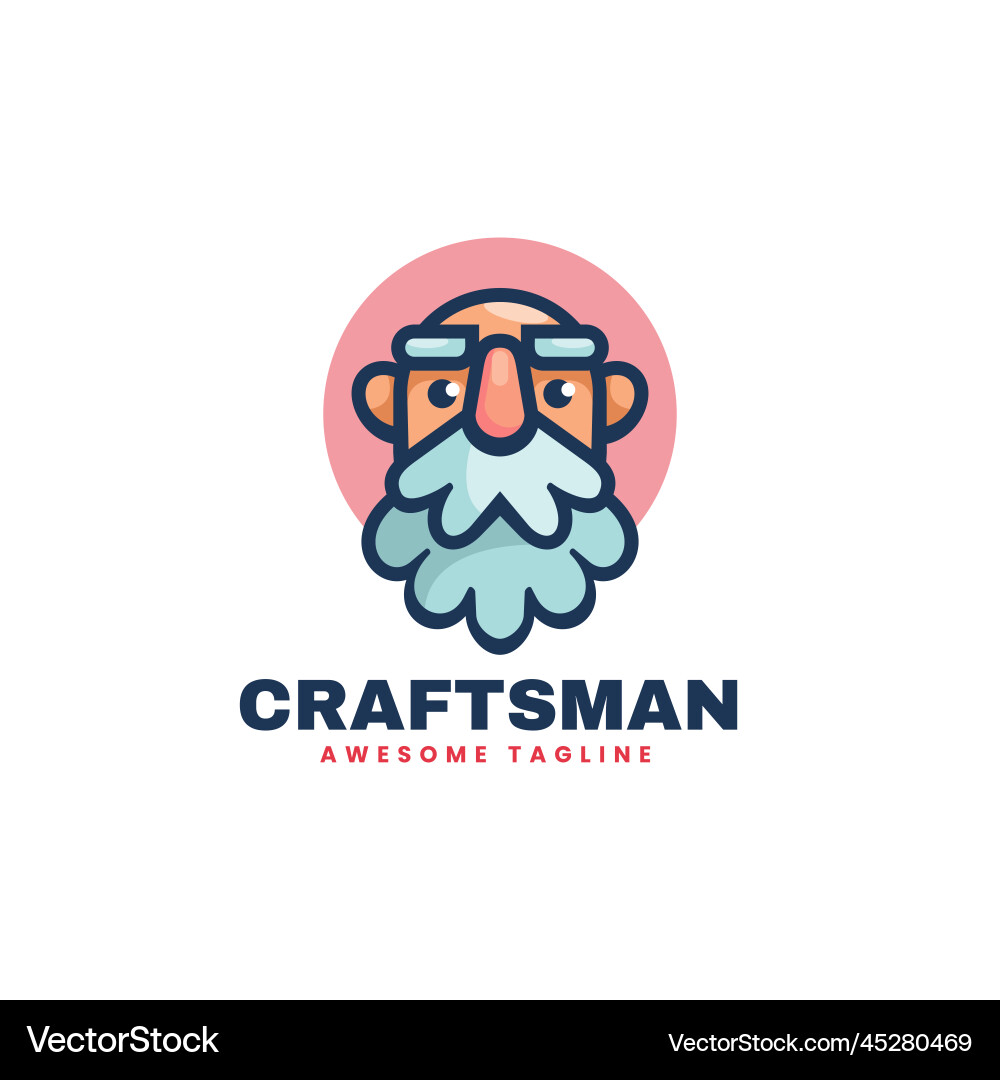 Logo craftsman simple mascot style Royalty Free Vector Image