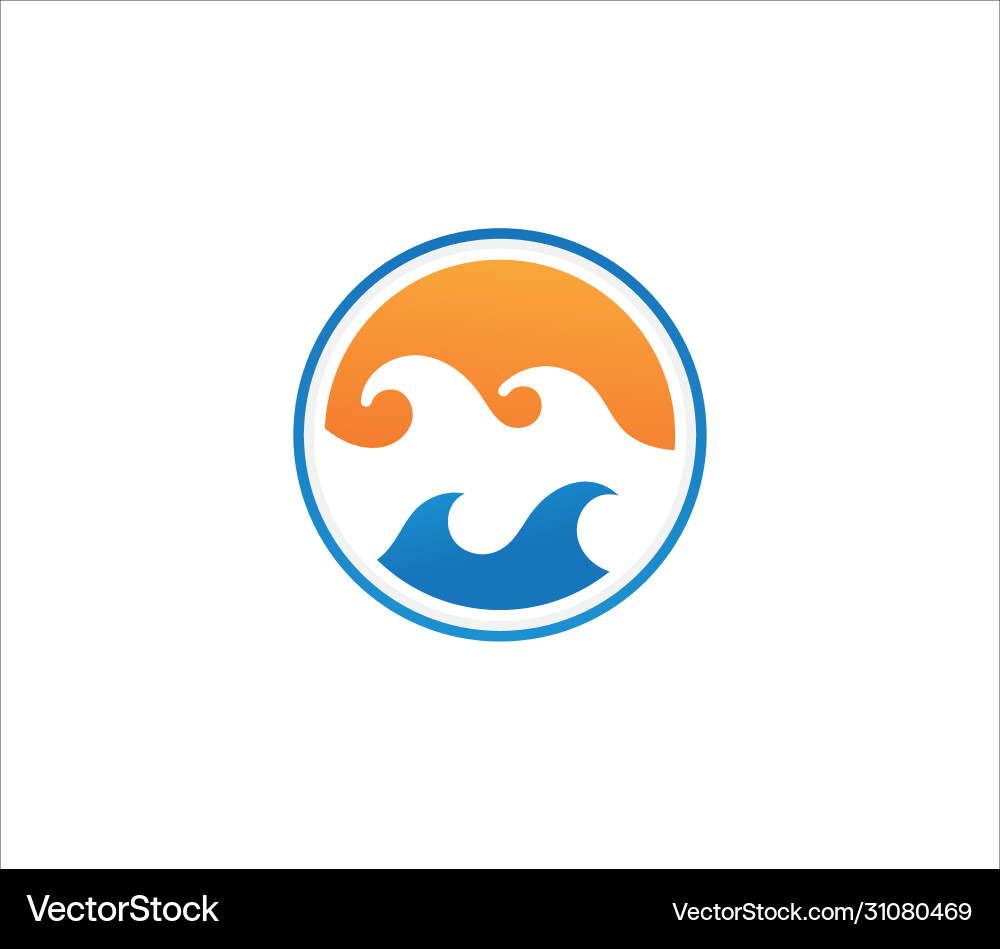 Ocean wave travel logo image Royalty Free Vector Image