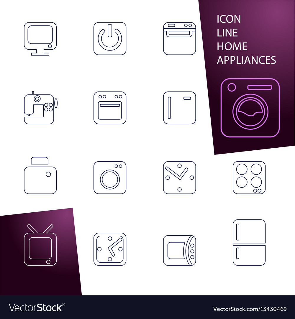 Set icons home appliances Royalty Free Vector Image