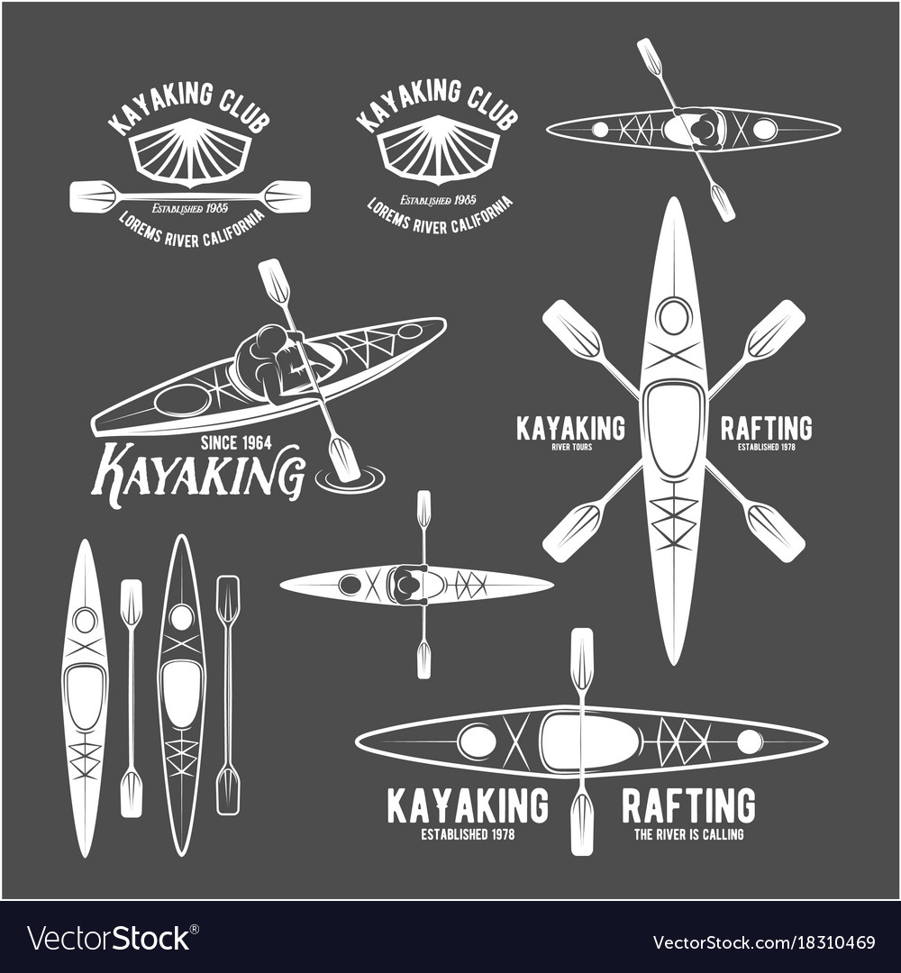 Set of vintage rafting labels Royalty Free Vector Image Set of vintage rafting labels Royalty Free Vector Image