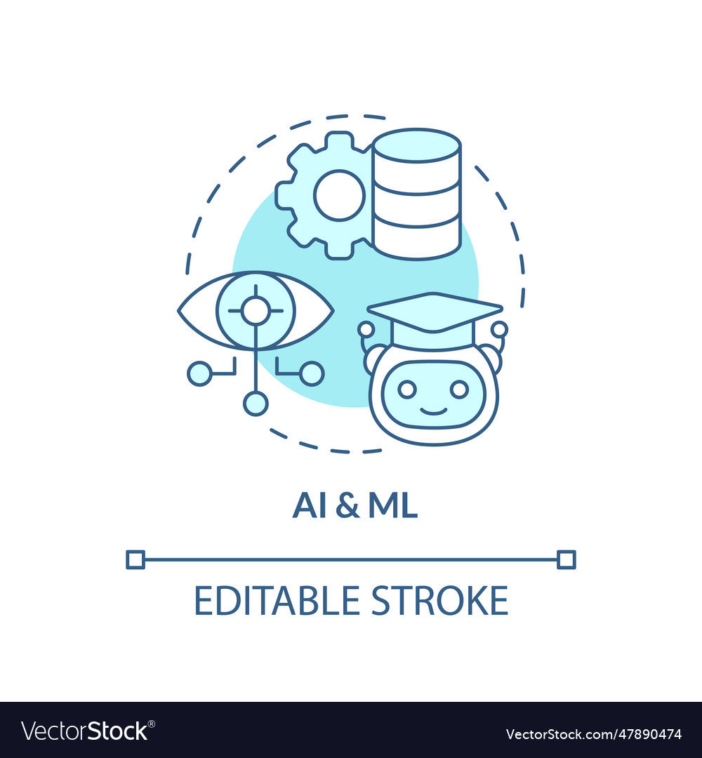 2d ai and ml concept linear icon Royalty Free Vector Image 2d ai and ml concept linear icon Royalty Free Vector Image