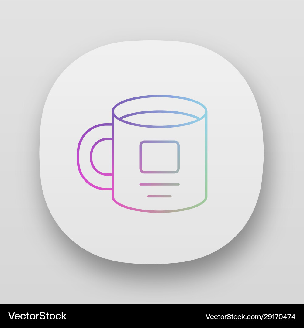 Ceramic utensil personal cup app icon uiux user Vector Image