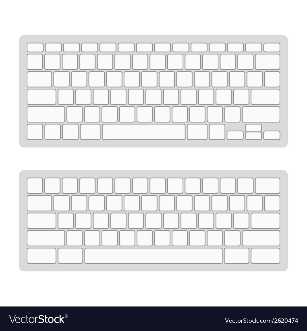 Computer Keyboard Blank Template Set Royalty Free Vector