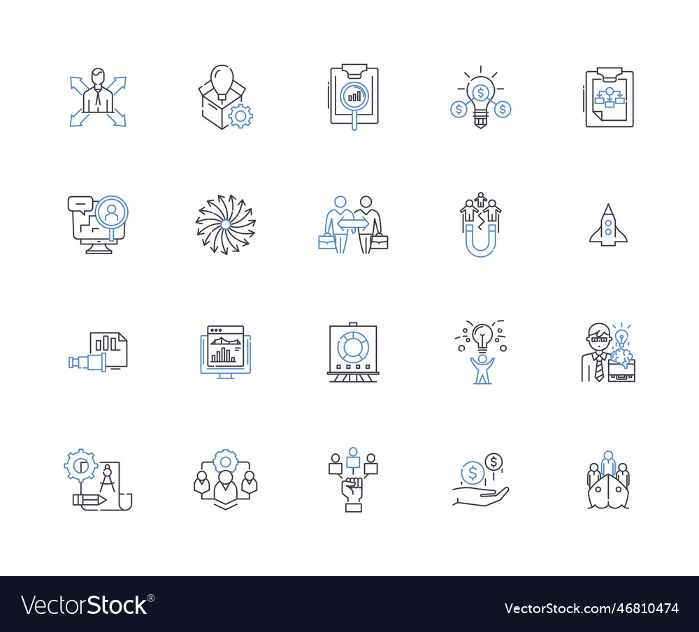 Performance Optimization Line Icons Collection Vector Image