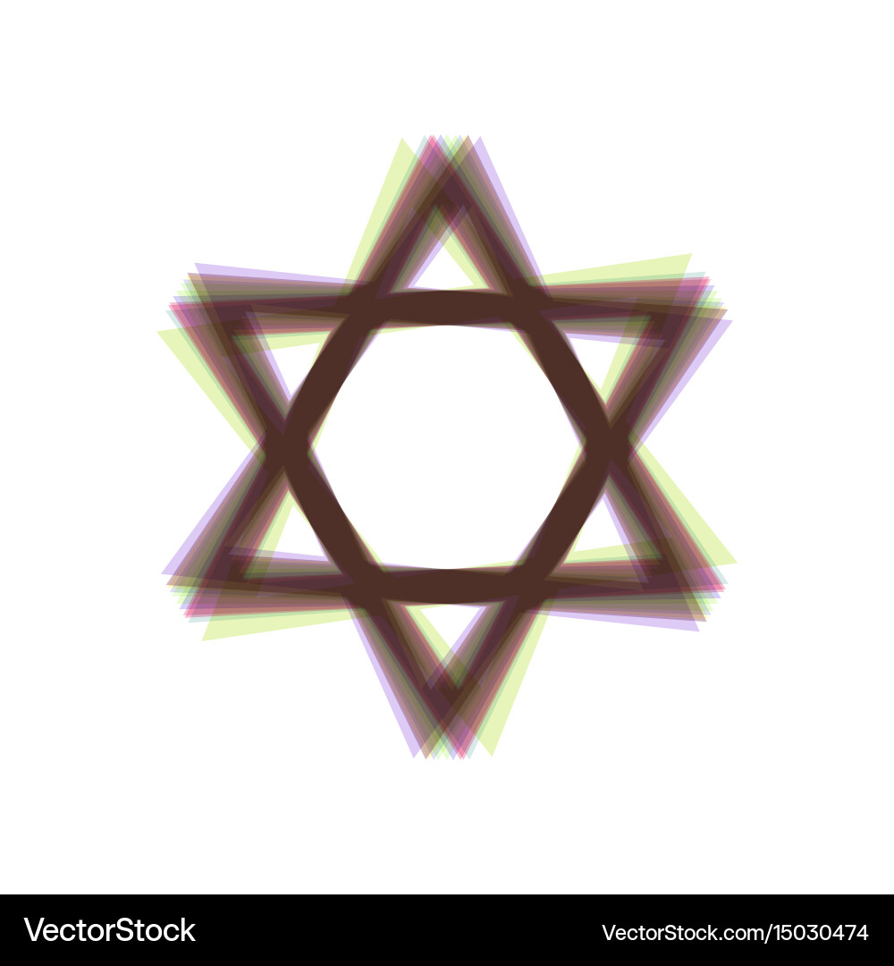 Shield magen david star symbol israel Royalty Free Vector